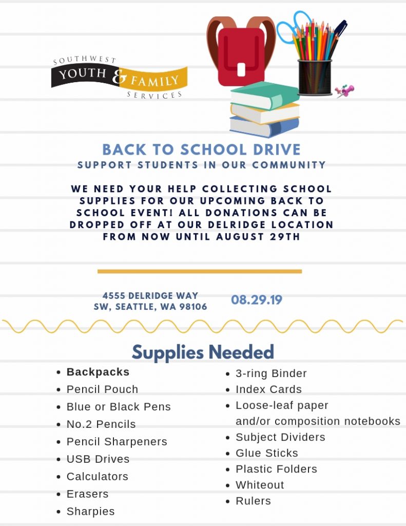 West Seattle Blog… | School Supplies Donation Drive
