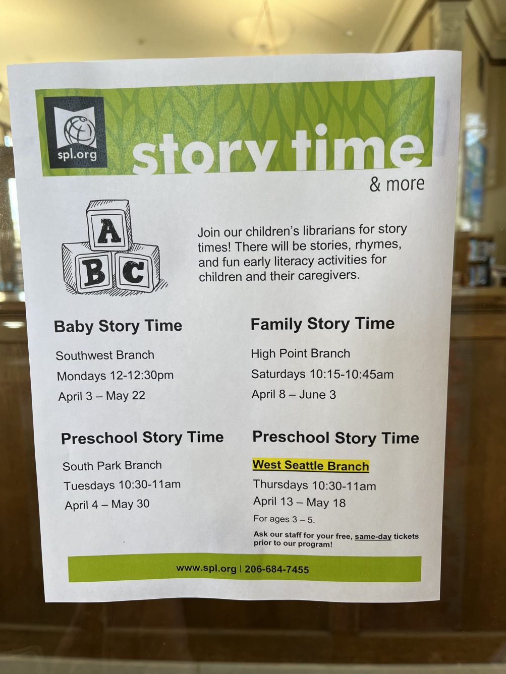 West Seattle Blog… | WEST SEATTLE LIBRARIES: Story Times returning