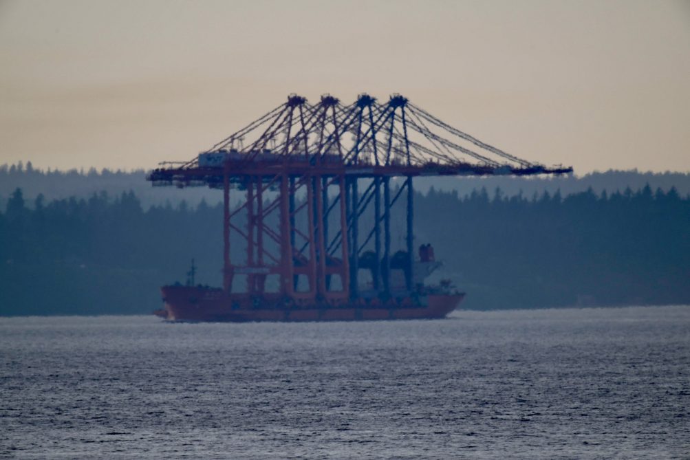 West Seattle Blog… | SEEN OFF WEST SEATTLE: New port cranes, Tacoma-bound