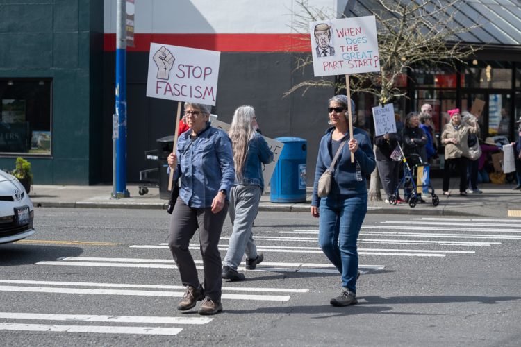 West Seattle Blog… | PHOTOS: ‘Hands Off’ West Seattle demonstration #1 ...